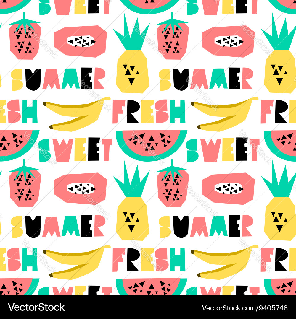 Tropical Summer Pattern Royalty Free Vector Image