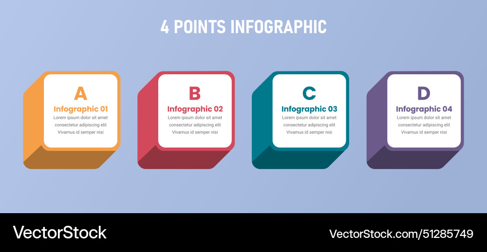 4 point stage or step infographic template Vector Image