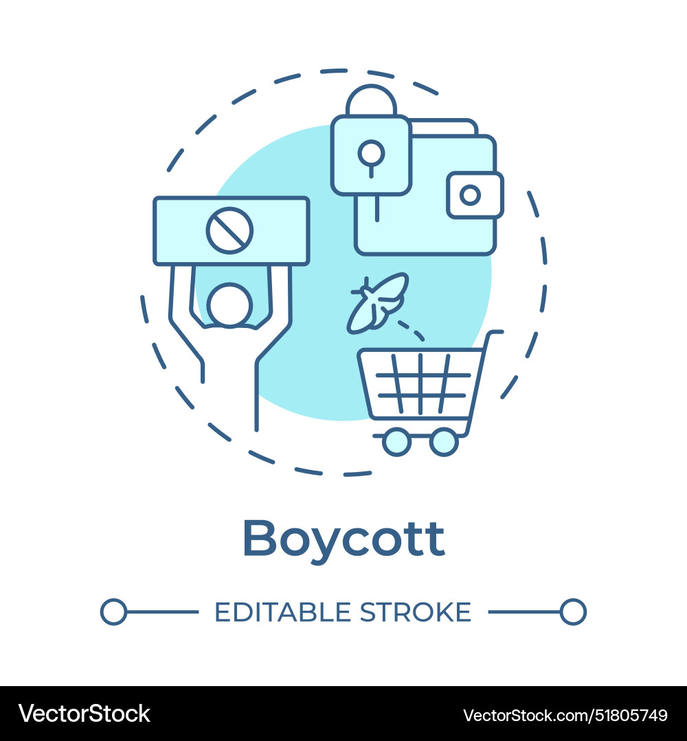 Boycott soft blue concept icon Royalty Free Vector Image Boycott soft blue concept icon Royalty Free Vector Image