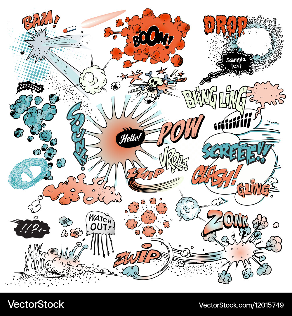 Comic book explosions Royalty Free Vector Image