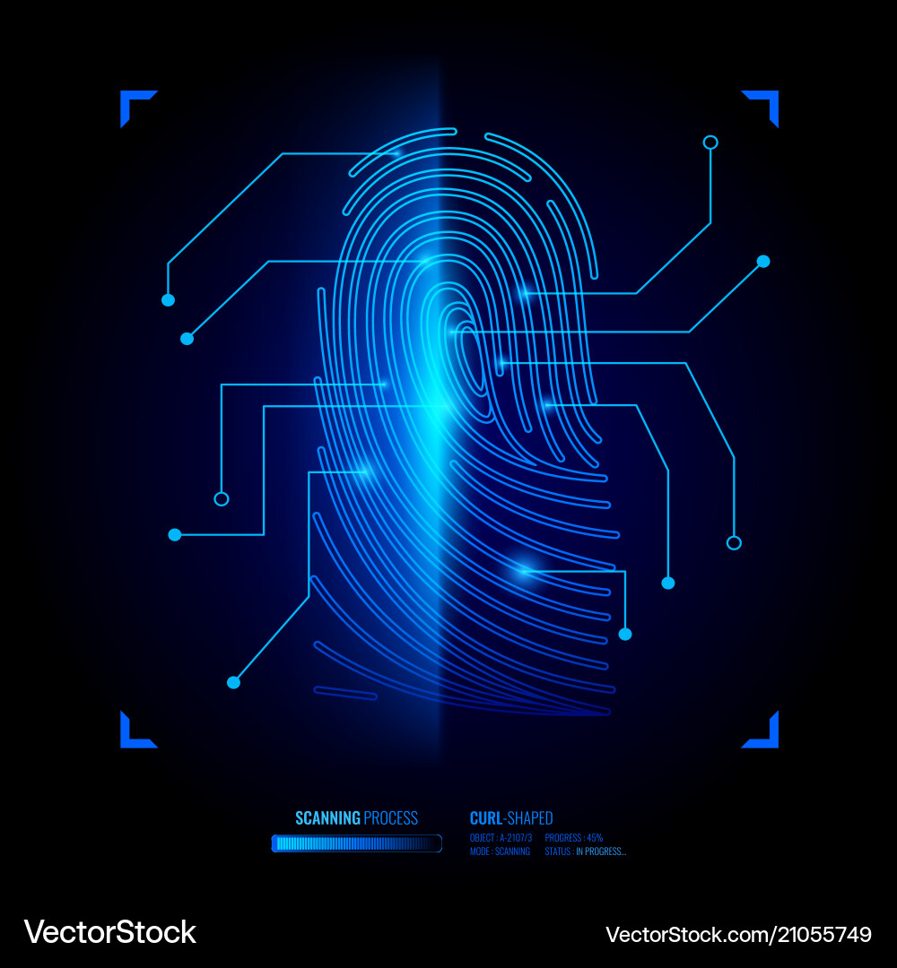 Finger print verification Royalty Free Vector Image