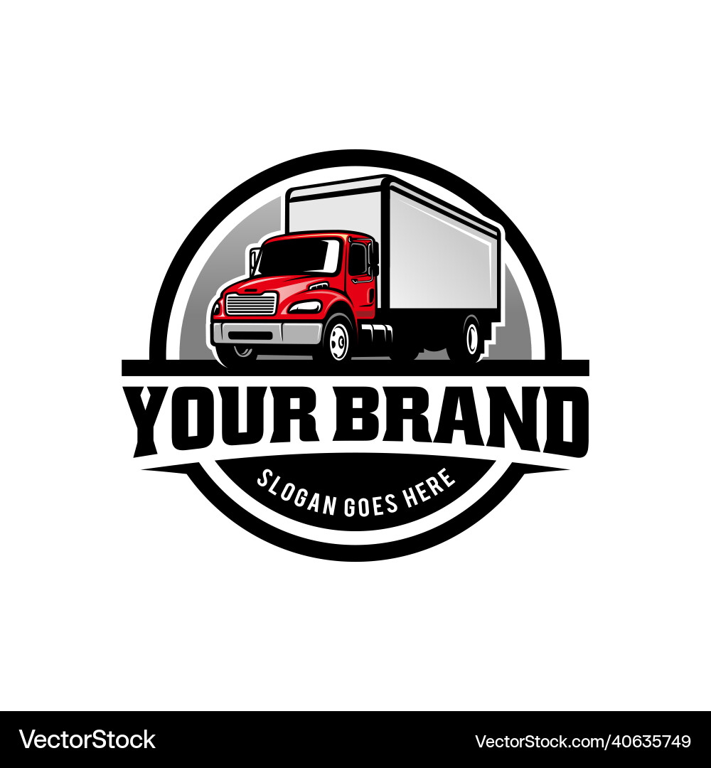 Freight delivery truck semi logo Royalty Free Vector Image