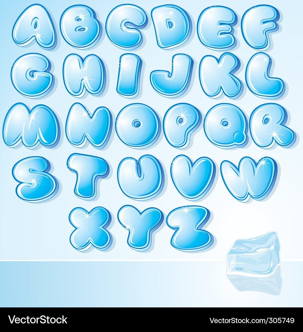 Ice font Royalty Free Vector Image - VectorStock
