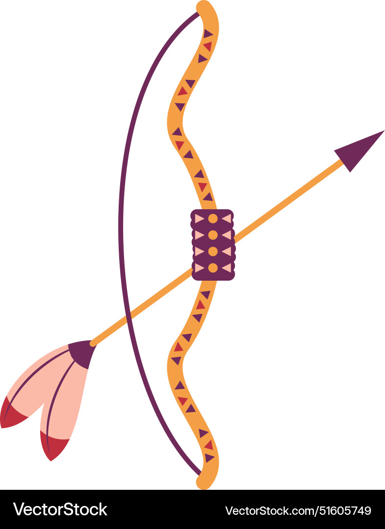 Indigenous bow and arrow Royalty Free Vector Image