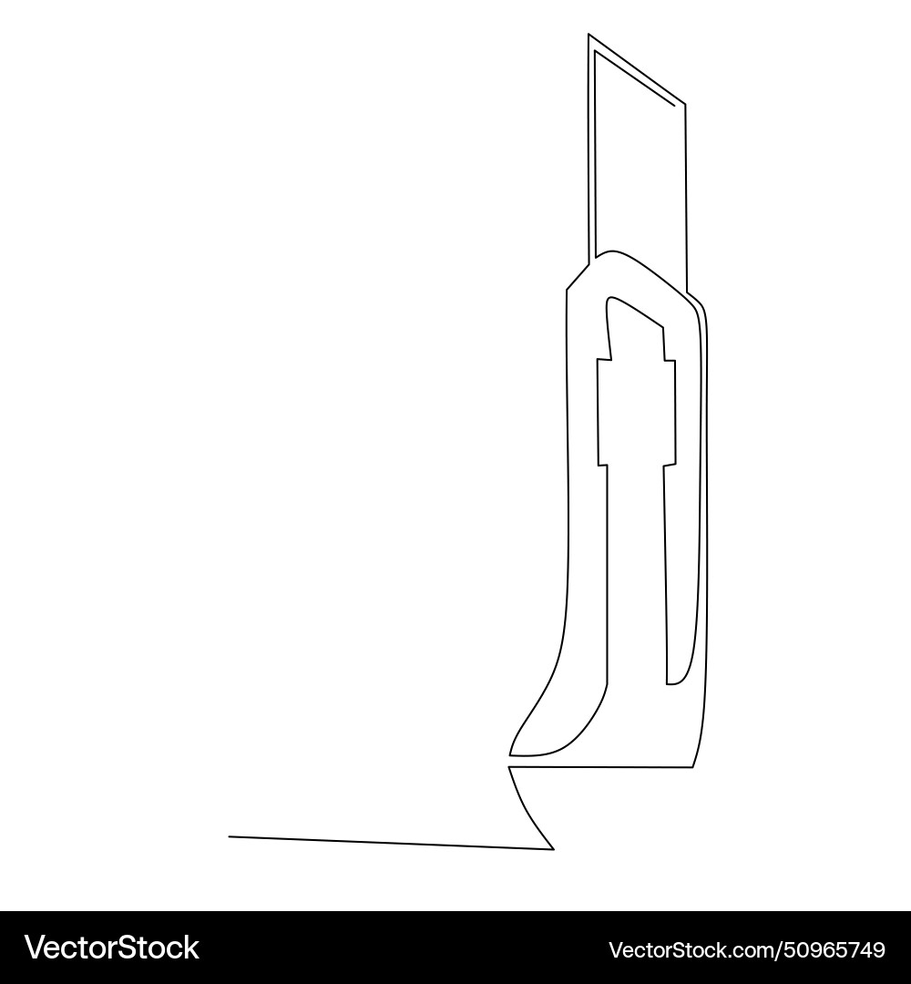 Paper cutter continuous line drawing home tool Vector Image