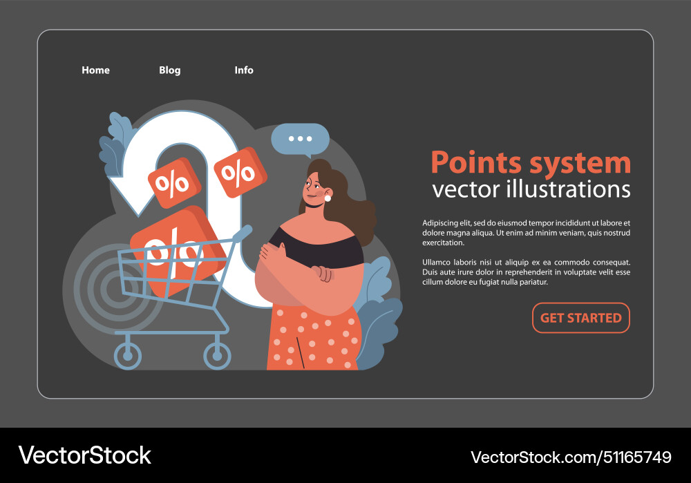 Points system concept flat Royalty Free Vector Image