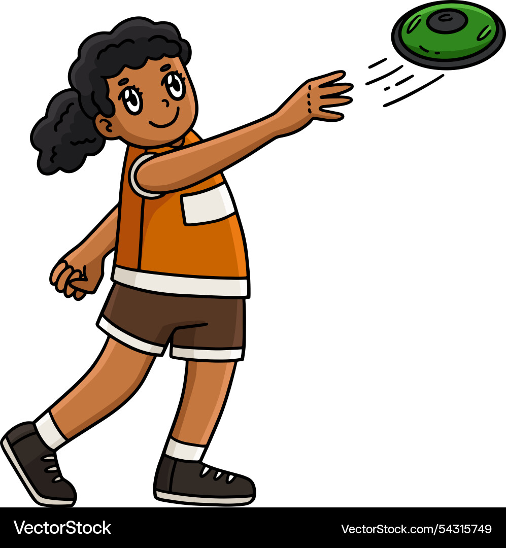 Track and field female throwing a discus clipart Vector Image
