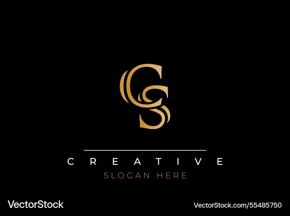 Creative cs luxury logo Royalty Free Vector Image