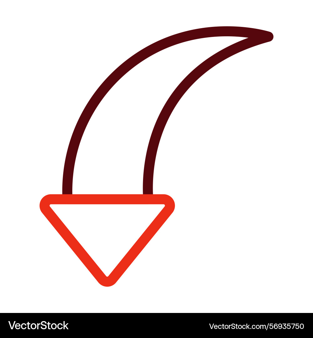 Curved down thick line two color icons Royalty Free Vector