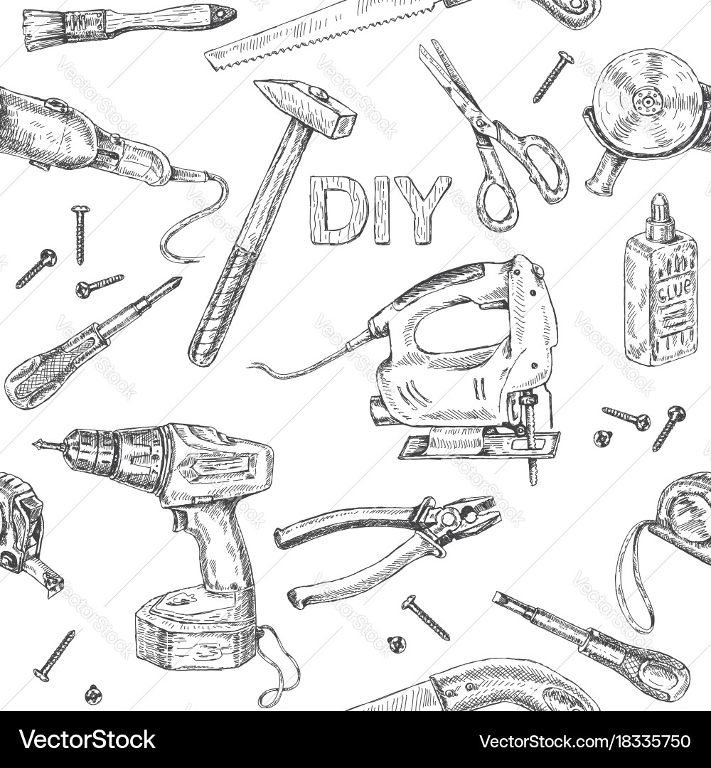 Diy tools pattern Royalty Free Vector Image - VectorStock
