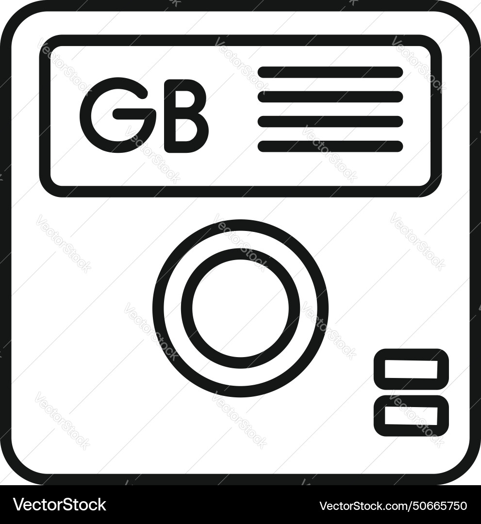 Gb board icon outline archive state backup Vector Image