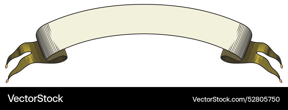 Hand drawn decorative ribbon banner colored set Vector Image