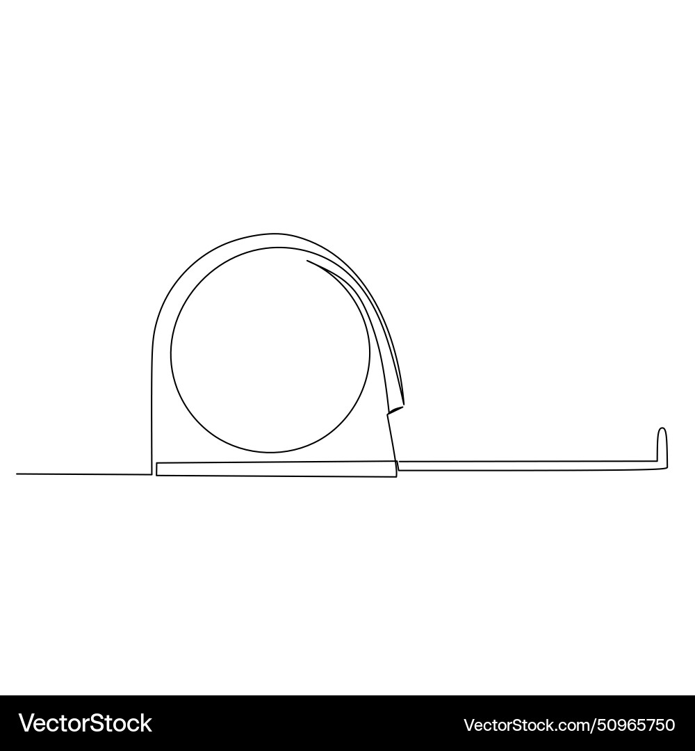 Measuring tape or flexible ruler continuous line Vector Image