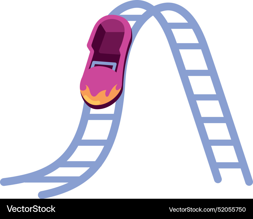 Roller coaster ride cartoon Royalty Free Vector Image