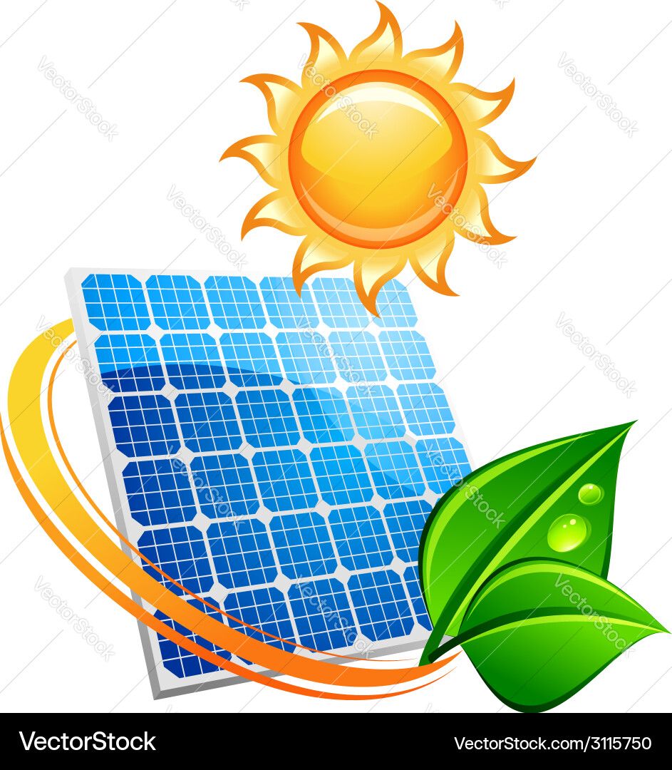 Sustainable solar energy concept Royalty Free Vector Image