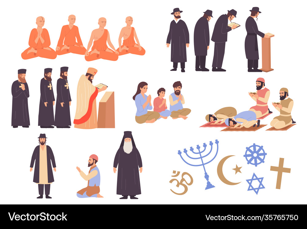 World Religion Icon Set Royalty Free Vector Image