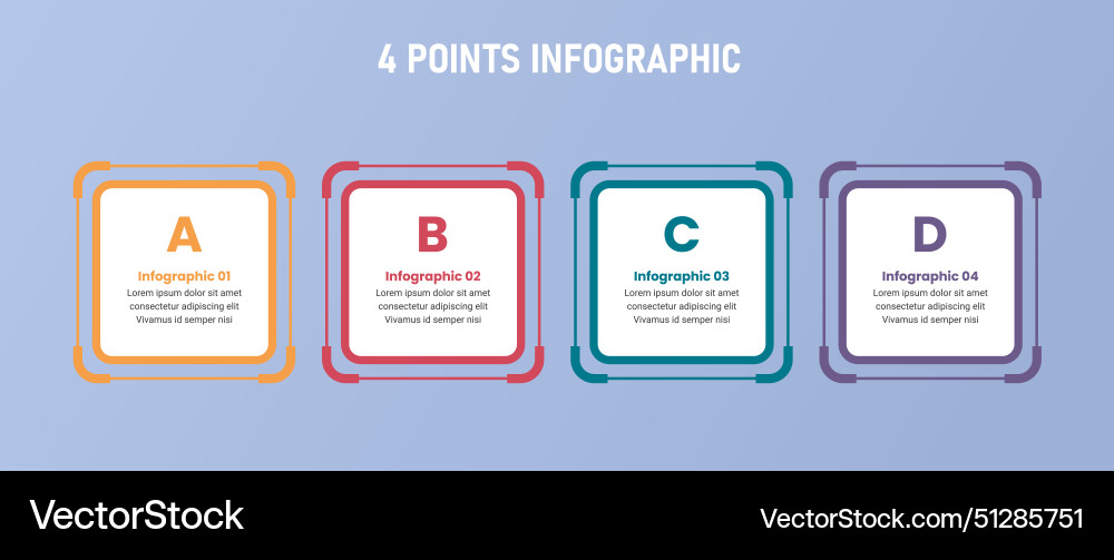 4 point stage or step infographic template Vector Image