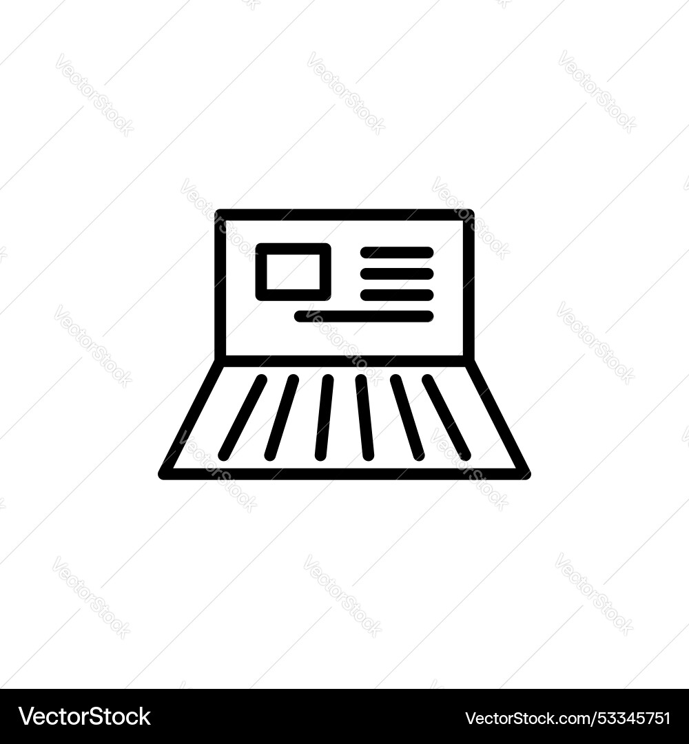 Bankbook line icon isolated on white background Vector Image