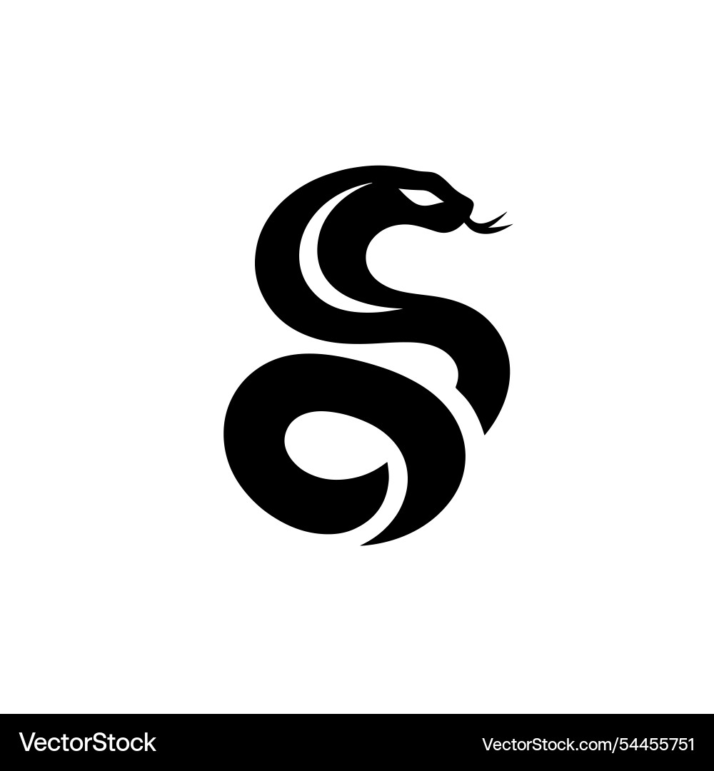 Black cobra silhouette logo Royalty Free Vector Image