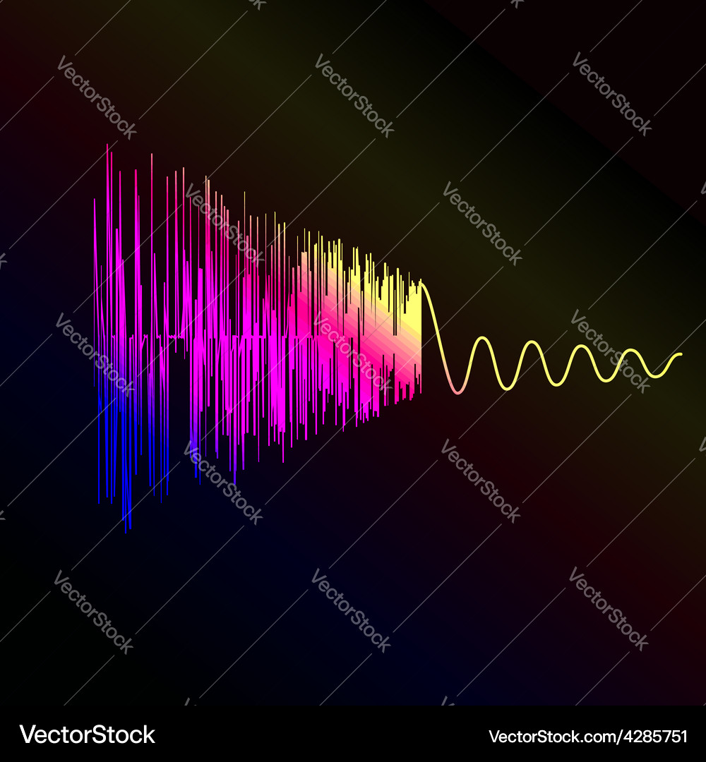 Bright sound wave on a dark blue background eps Vector Image