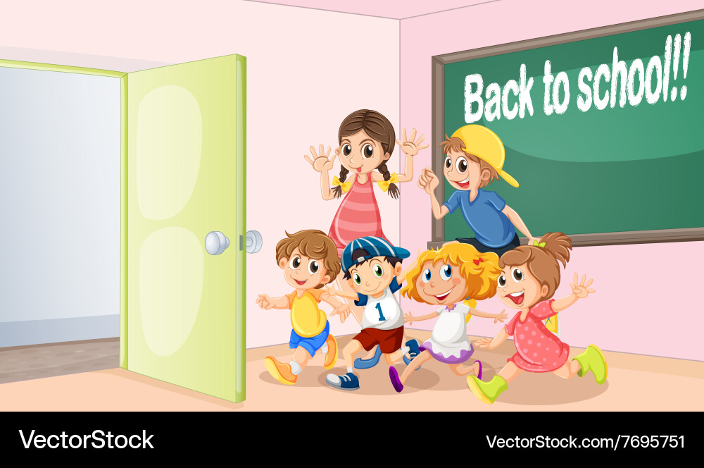 Children learning in the classroom Royalty Free Vector Image