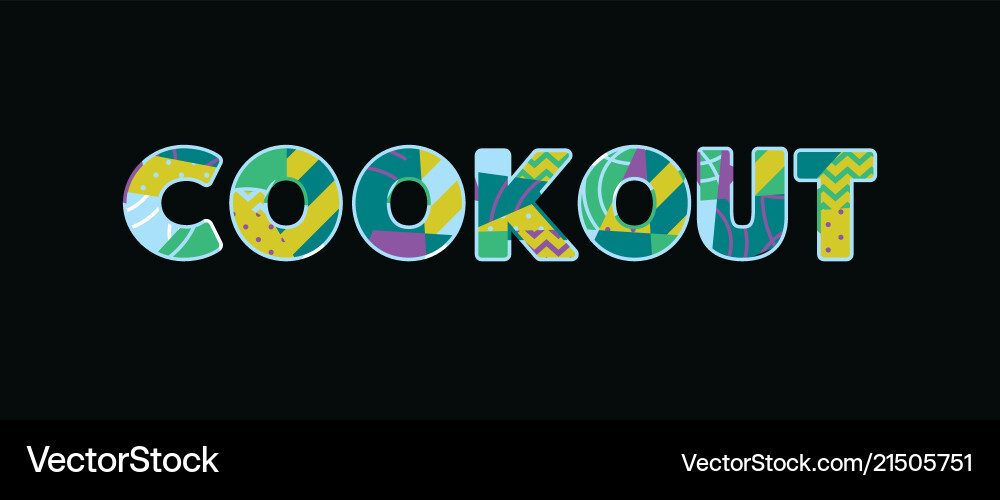 Cookout concept word art Royalty Free Vector Image