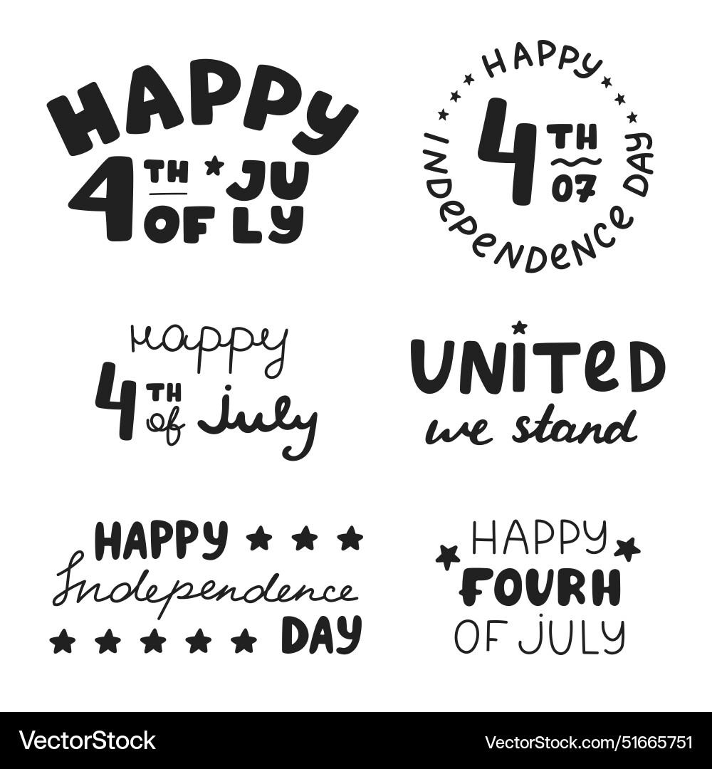 Cute set with hand written lettering slogan Vector Image