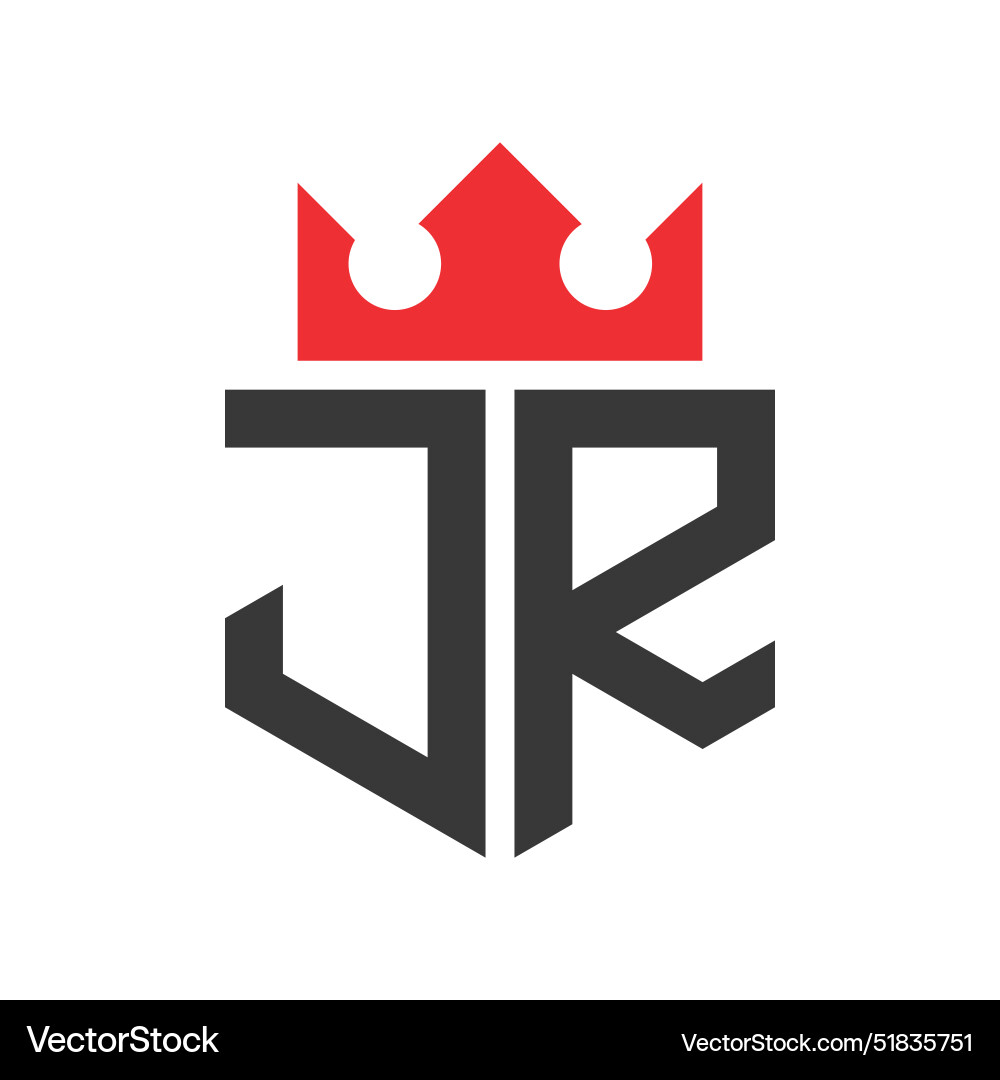 Letter jr crown logo Royalty Free Vector Image