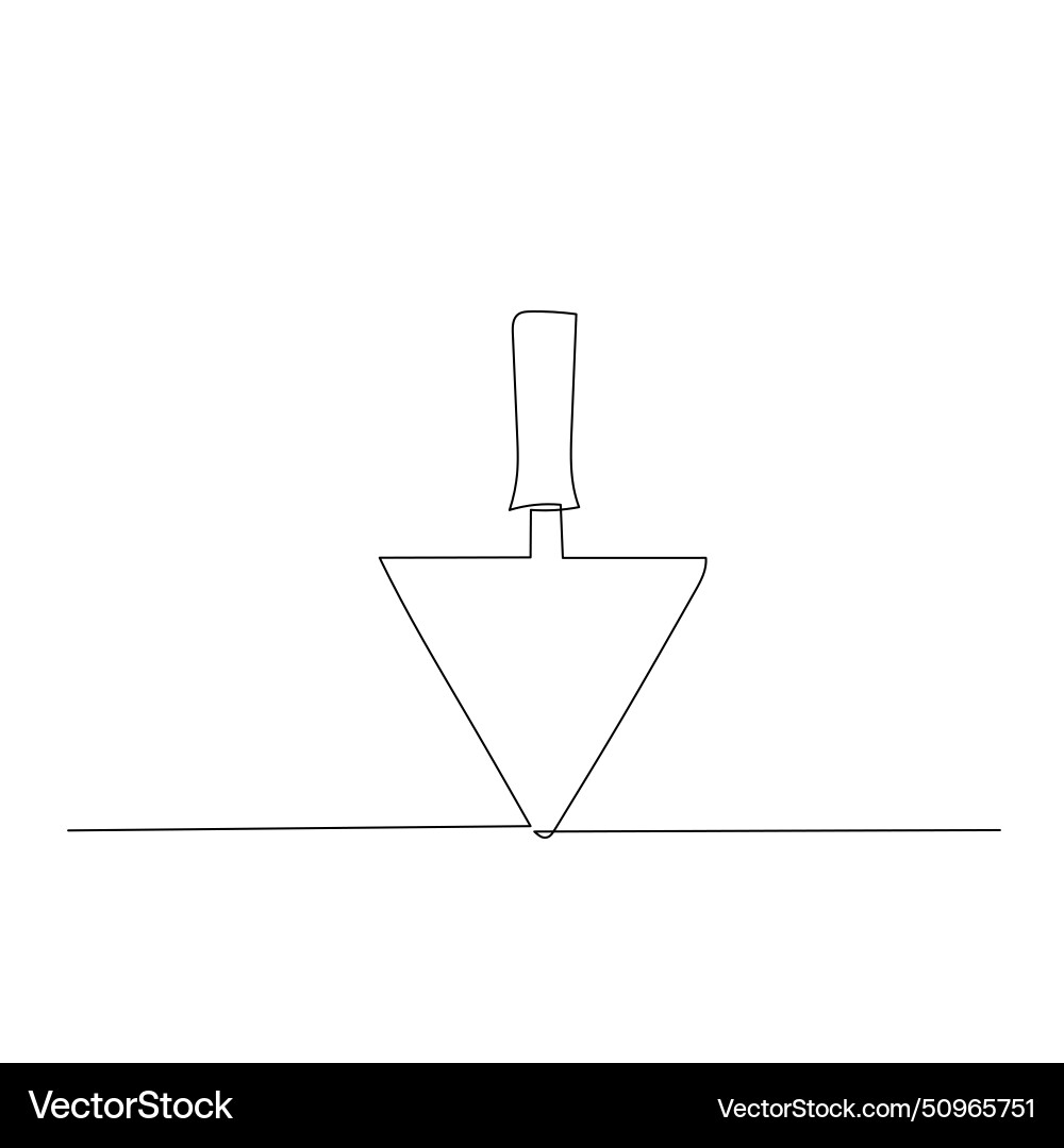 Plastering trowel continuous line drawing home Vector Image