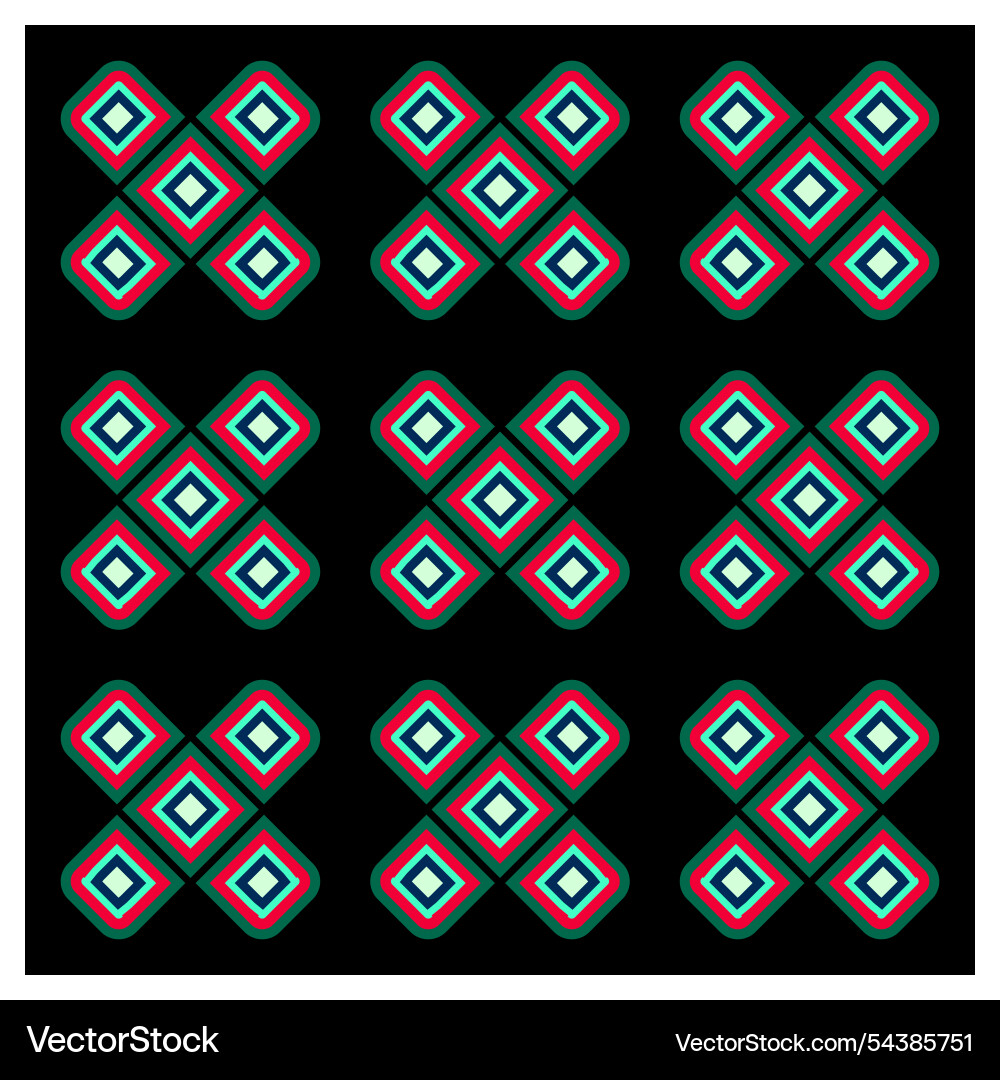 Repeat print pattern black background Royalty Free Vector