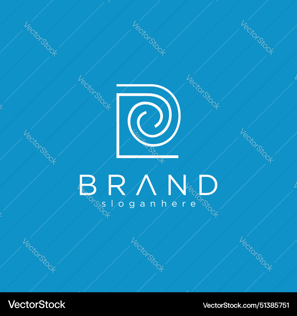 Simple letter r roll paper logo design line art Vector Image