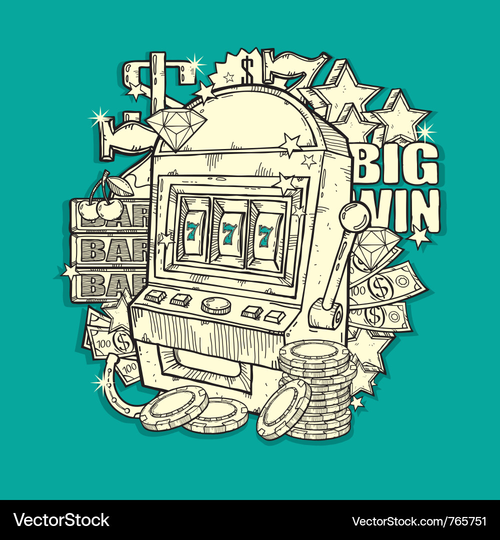 Vintage slot machine Royalty Free Vector Image