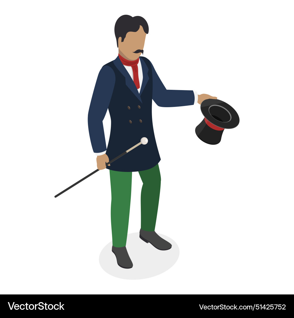 3d isometric flat set of british people Royalty Free Vector