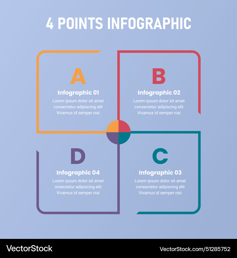 4 point stage or step infographic template Vector Image