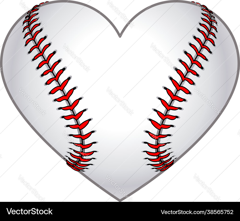 Baseball heart shape icon Royalty Free Vector Image
