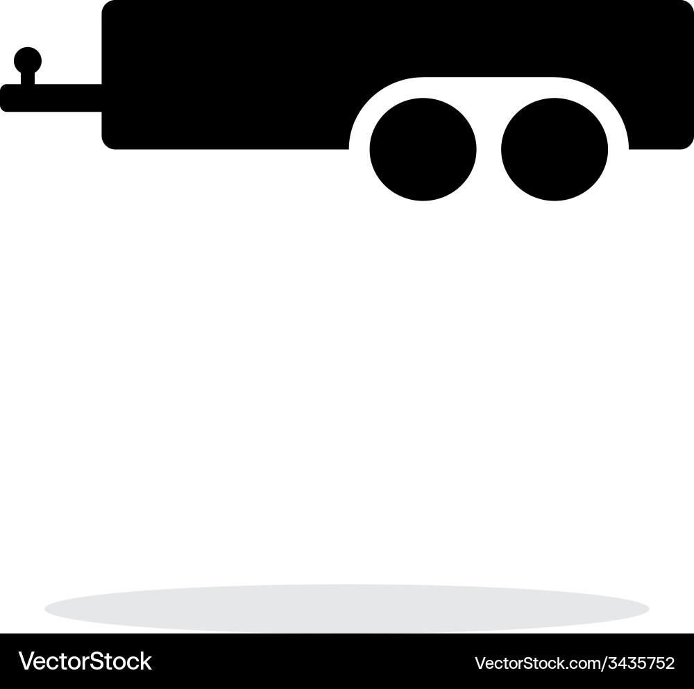 Car Trailer Icon - White Background Royalty Free Vector