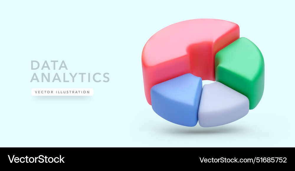 Data analytics concept with realistic diagram Vector Image