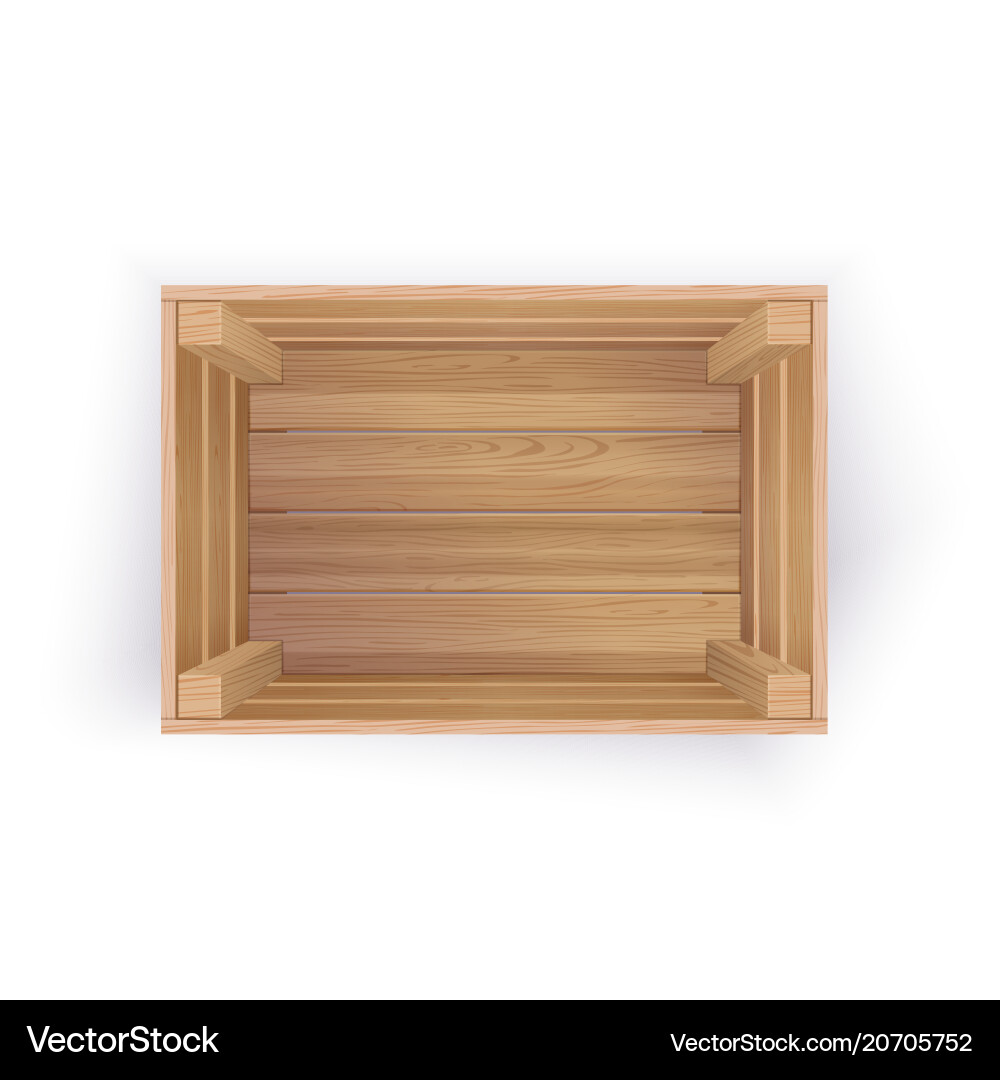 Empty wooden crate Royalty Free Vector Image - VectorStock