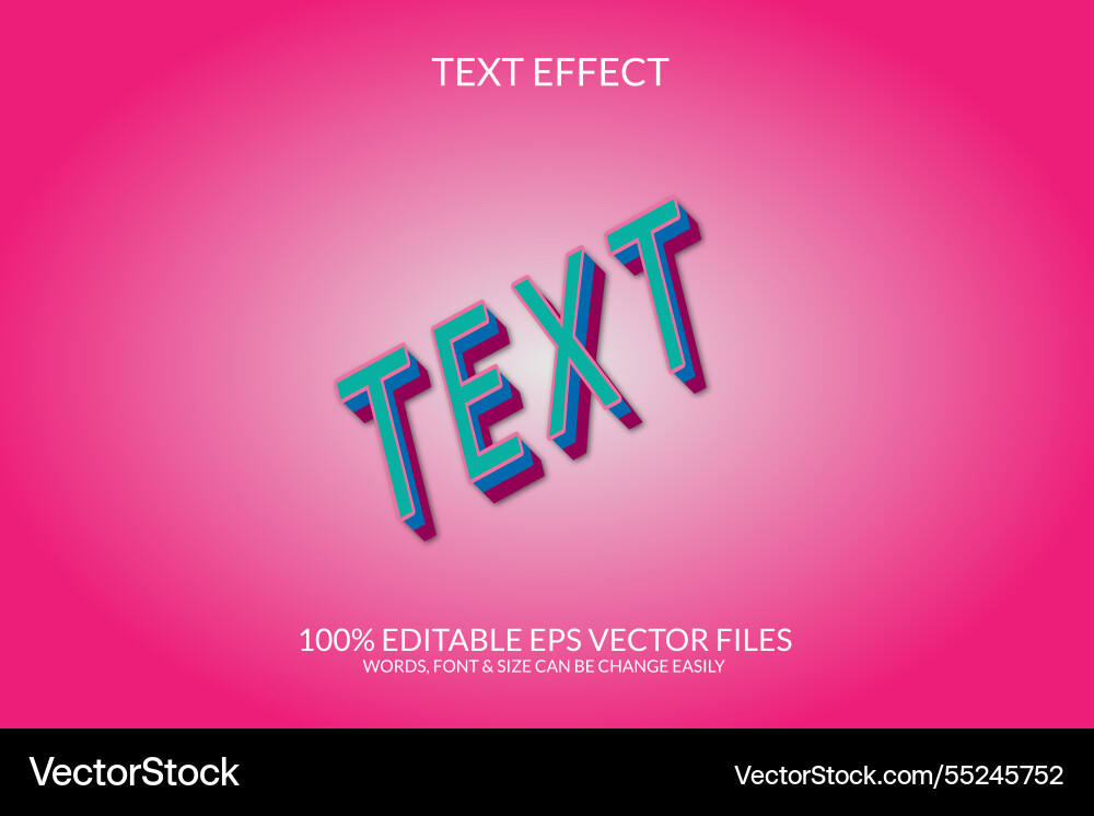 Eps 3d text effect Royalty Free Vector Image - VectorStock