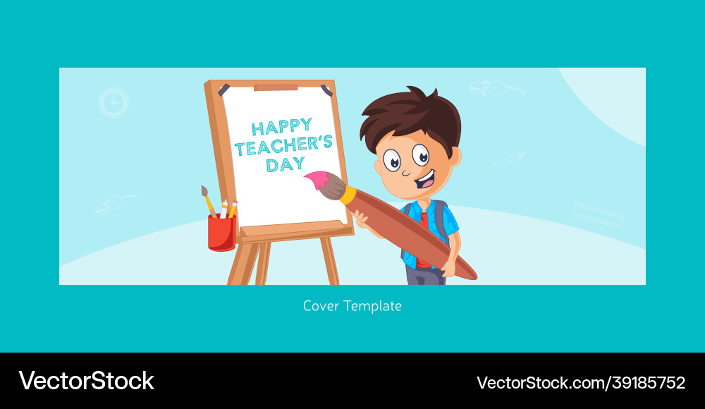 Happy teachers day cover page design Royalty Free Vector