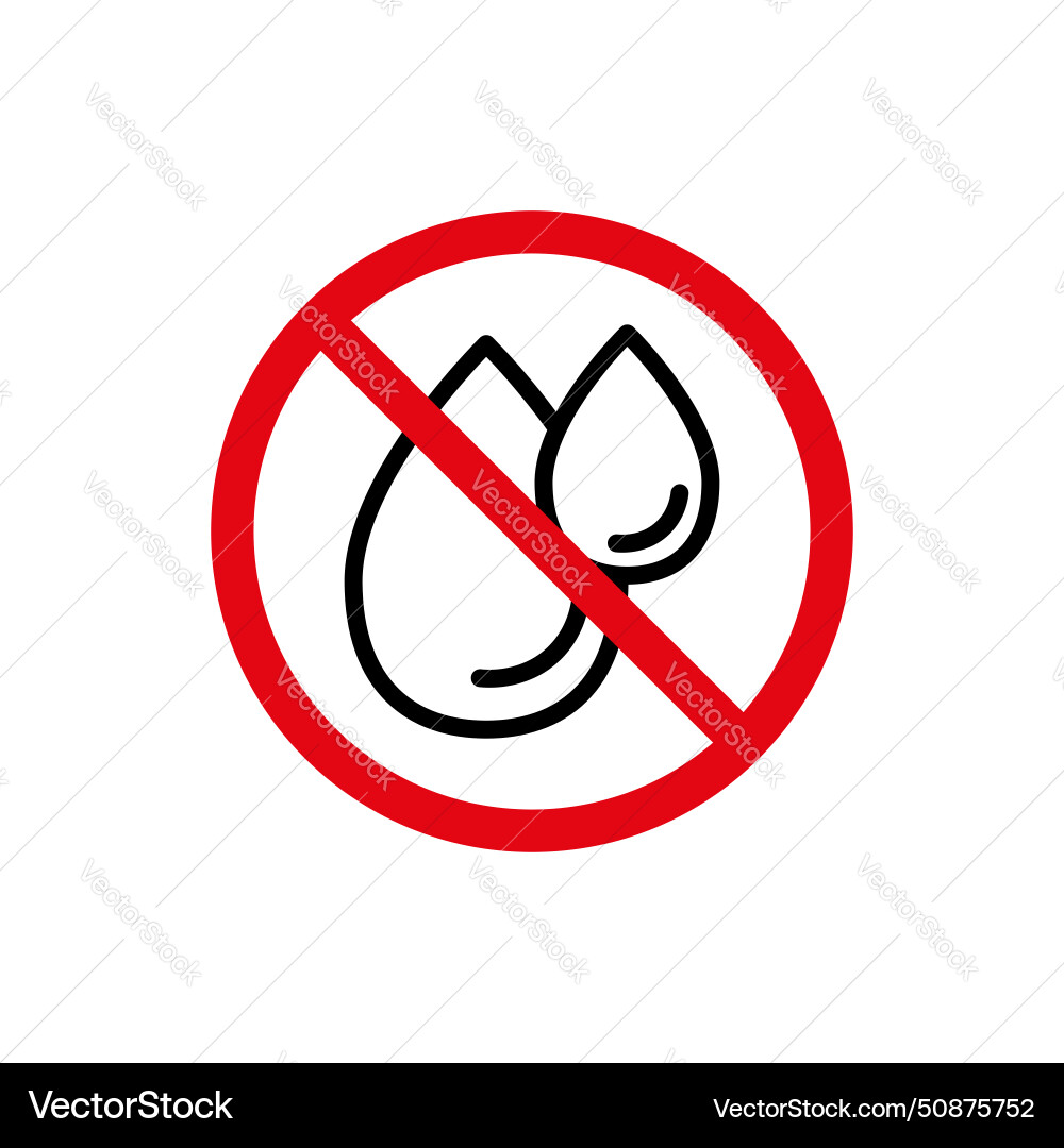 No leakage sign icon set caution against water Vector Image