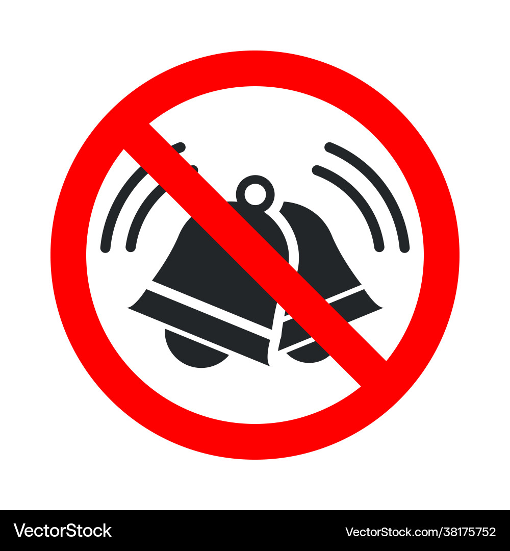 Noise not allowed keep quiet red forbidden sign Vector Image