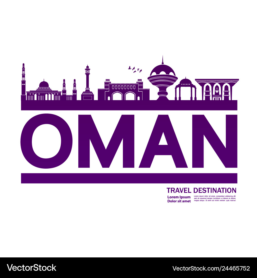 Oman travel destination Royalty Free Vector Image