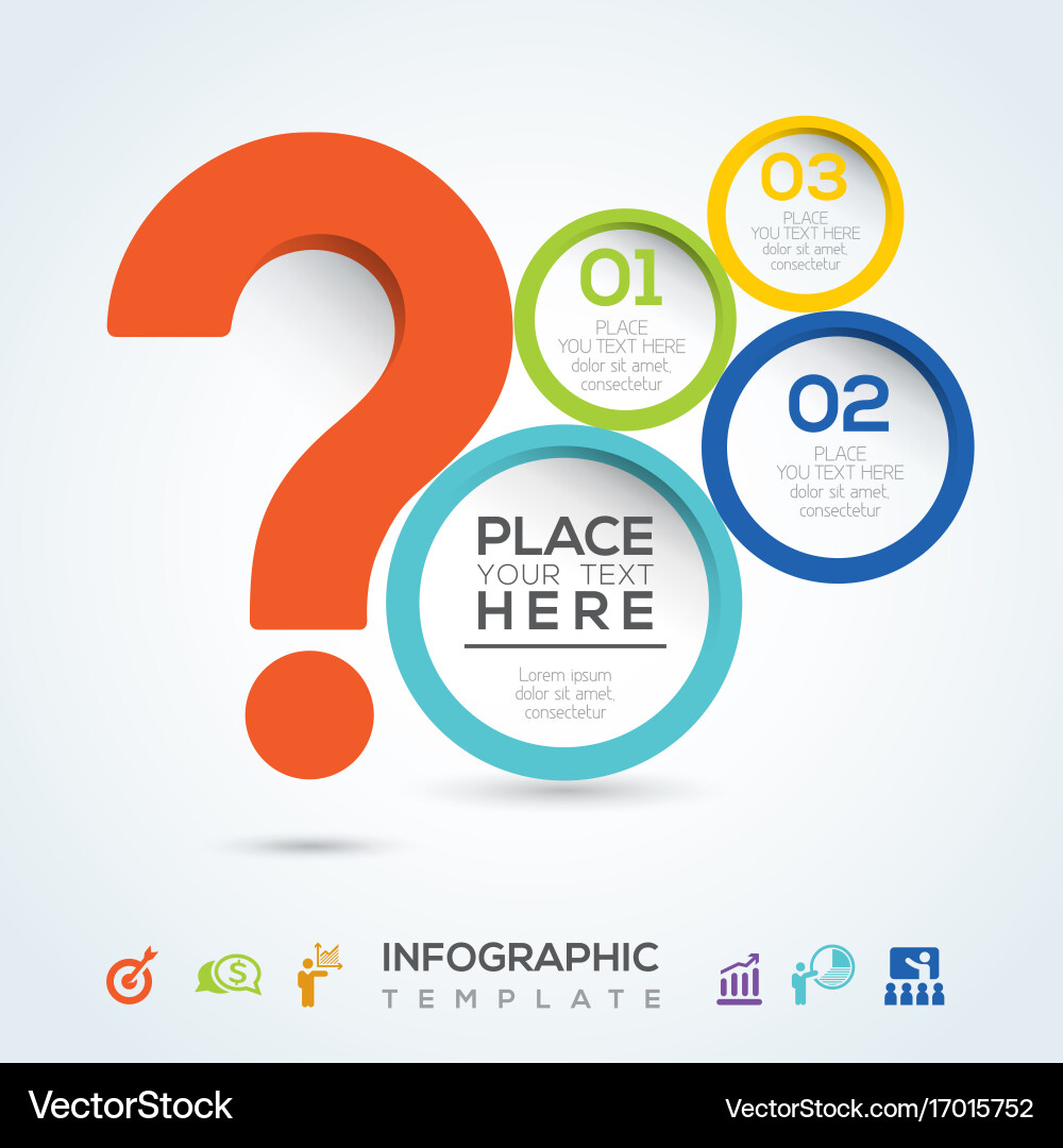 Question mark infographic presentation Royalty Free Vector