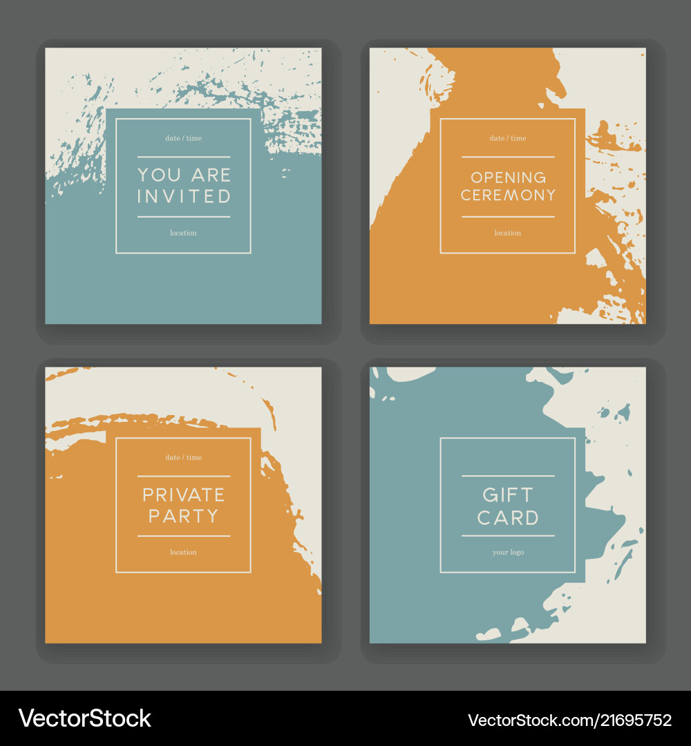 Trendy paint splash card templates Royalty Free Vector Image