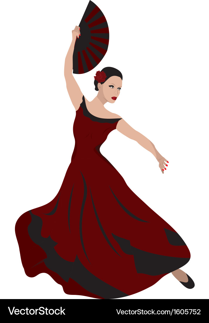 Woman dancing flamenco Royalty Free Vector Image