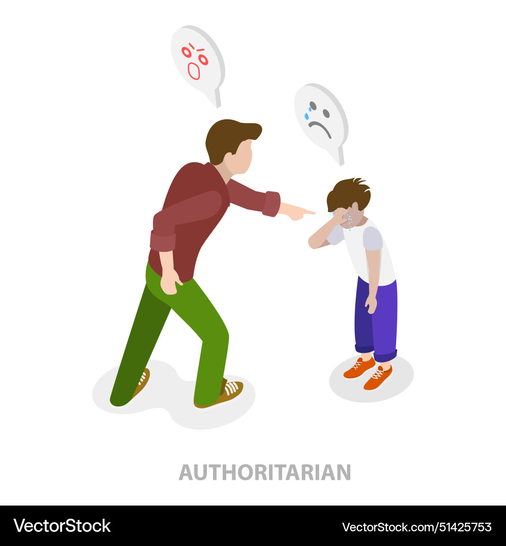 3d isometric flat of parenting Royalty Free Vector Image