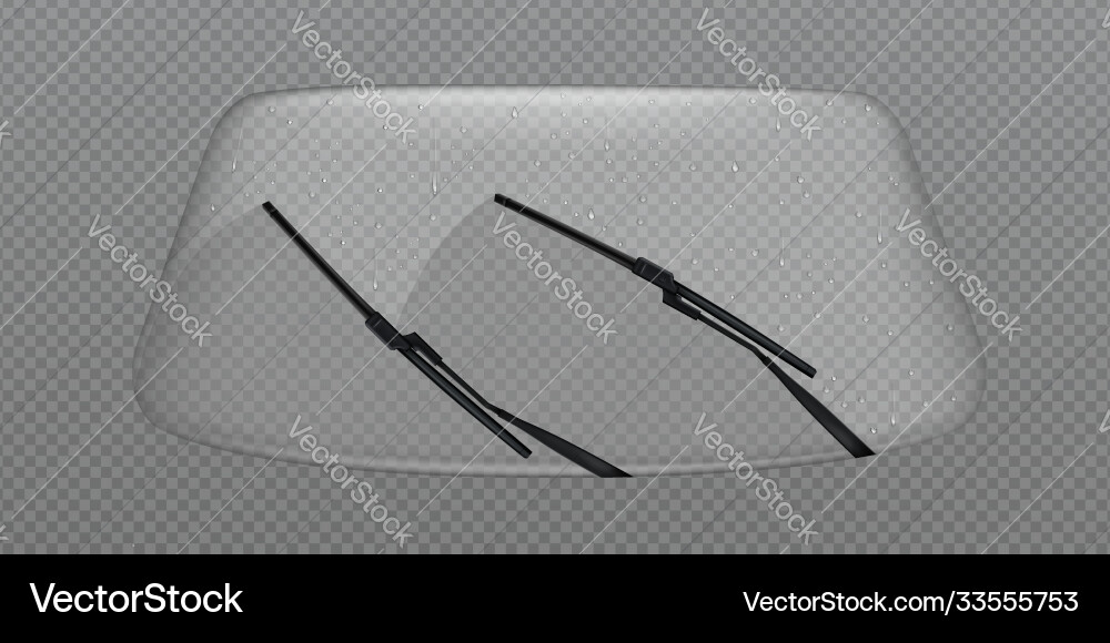 Car wiper clean windscreen windshield with drops Vector Image