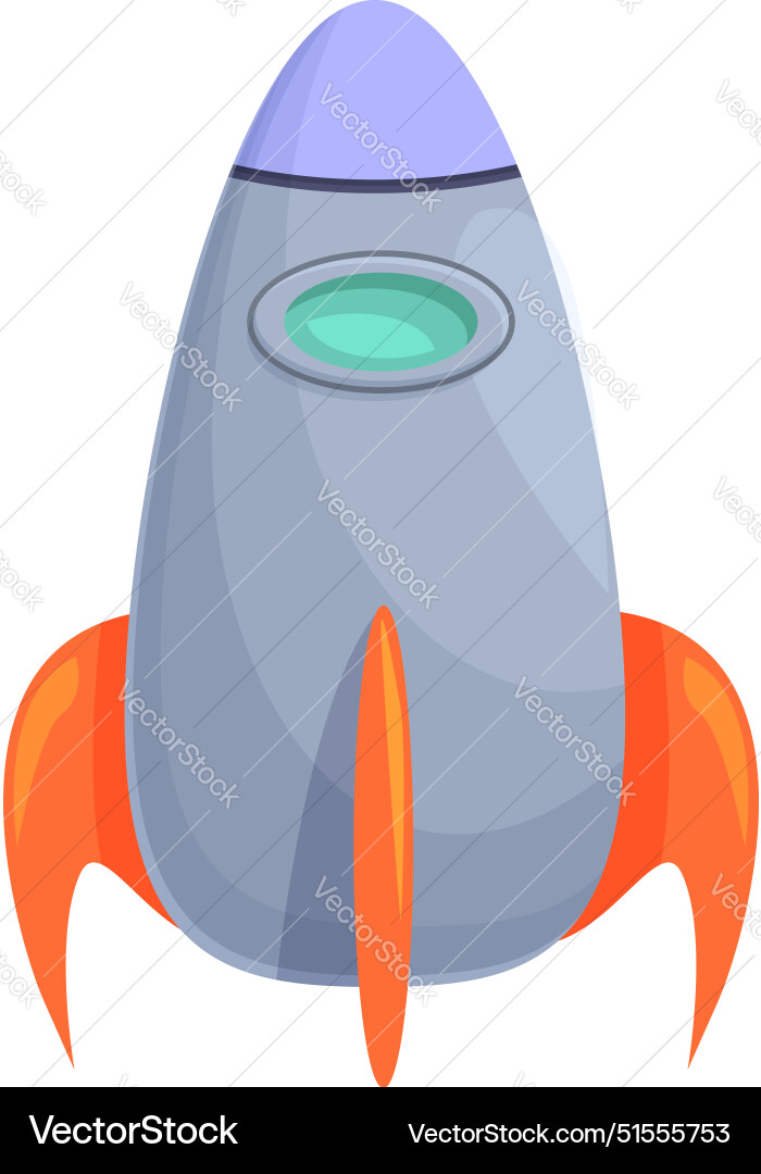 Cartoon spaceship ready for launching to explore Vector Image