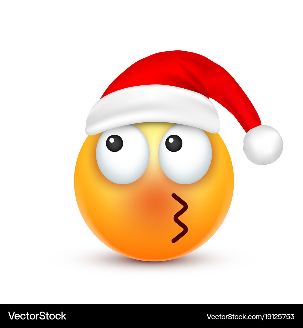 Christmas hat and smiley Royalty Free Vector Image